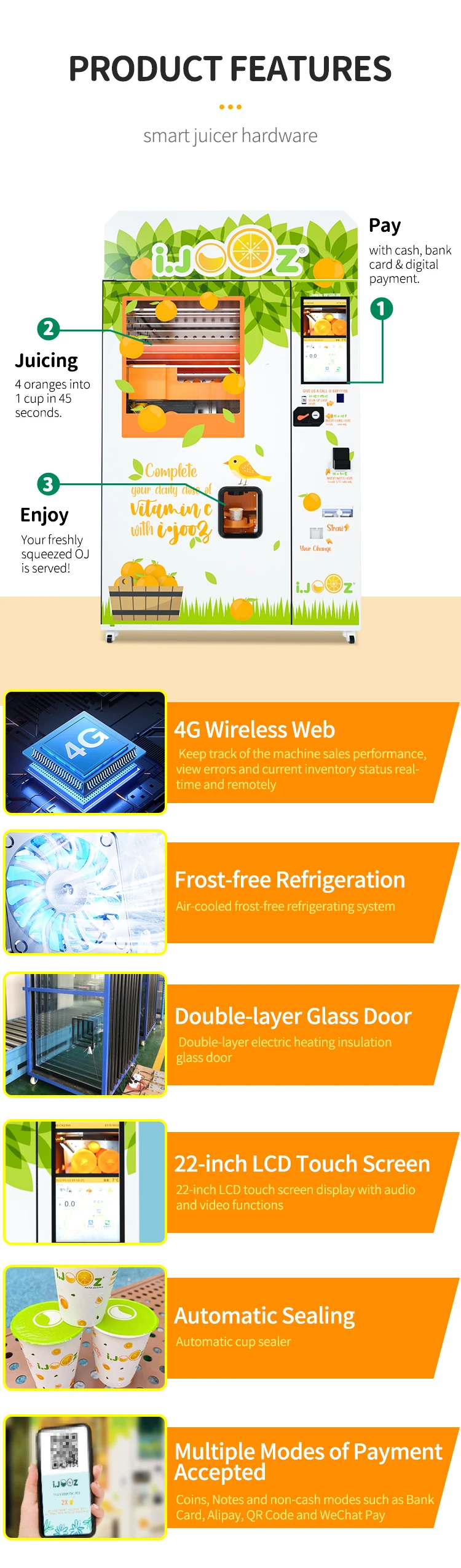 Ijooz Various Good Quality Freshly Squeezed Orange Juice Vending ...