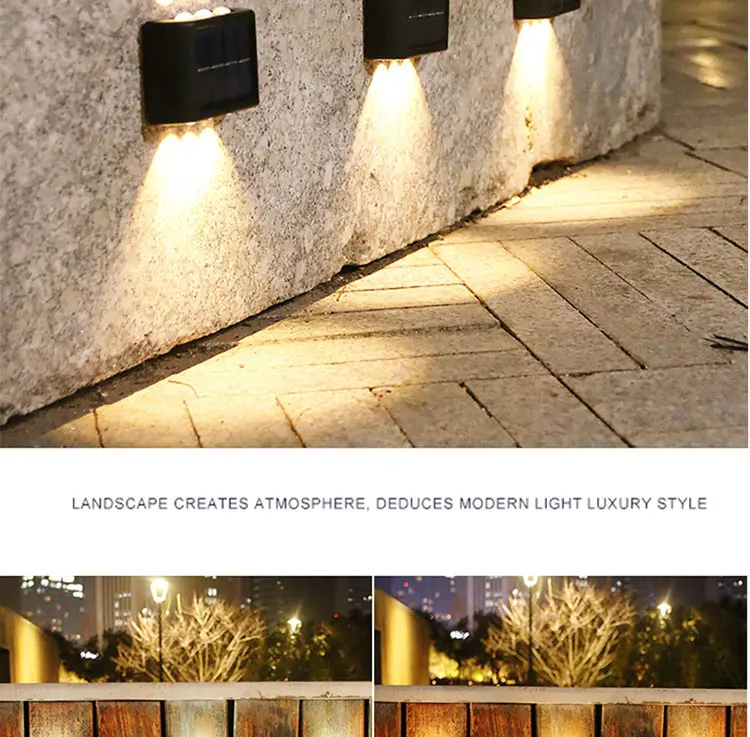2 Packs Wall Mounted Pathway Lights Outdoor Led Solar Garden Light ...