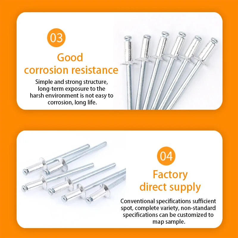 Iso 15978 Open End Blind Rivets With Break Pull Mandrel And Countersunk ...