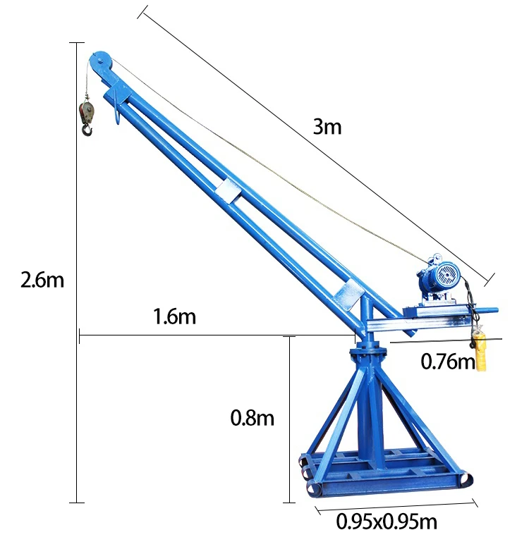 360 Degree Rotating Crane - 1 Ton Mini Crane for Outdoor