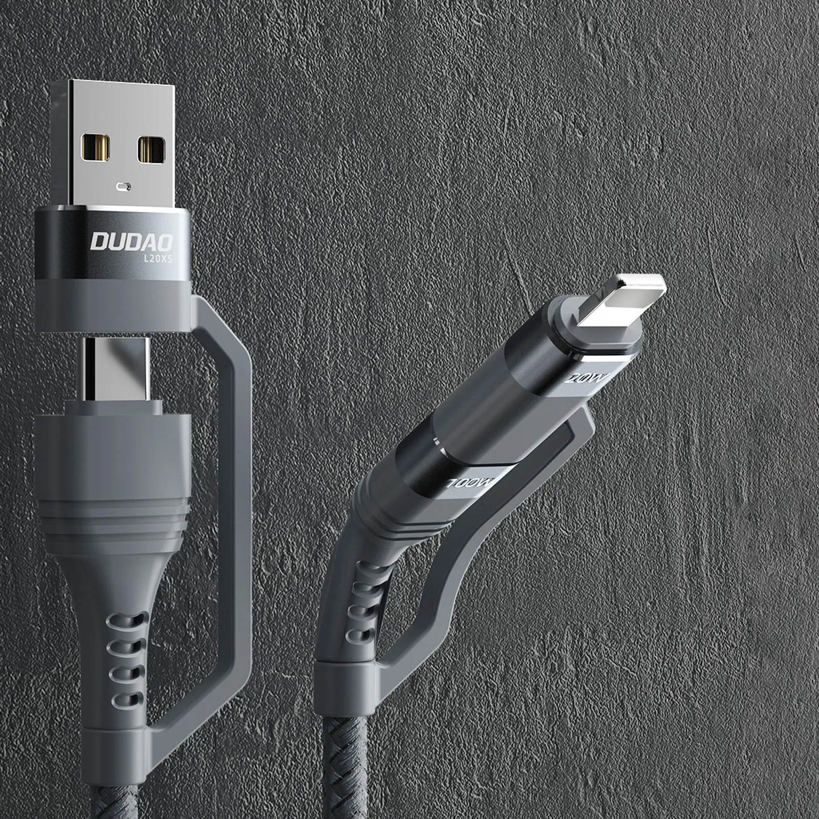 100w Fast Charging Nylon Braided 4 In 1 Usb Charging Cable For Iphone ...