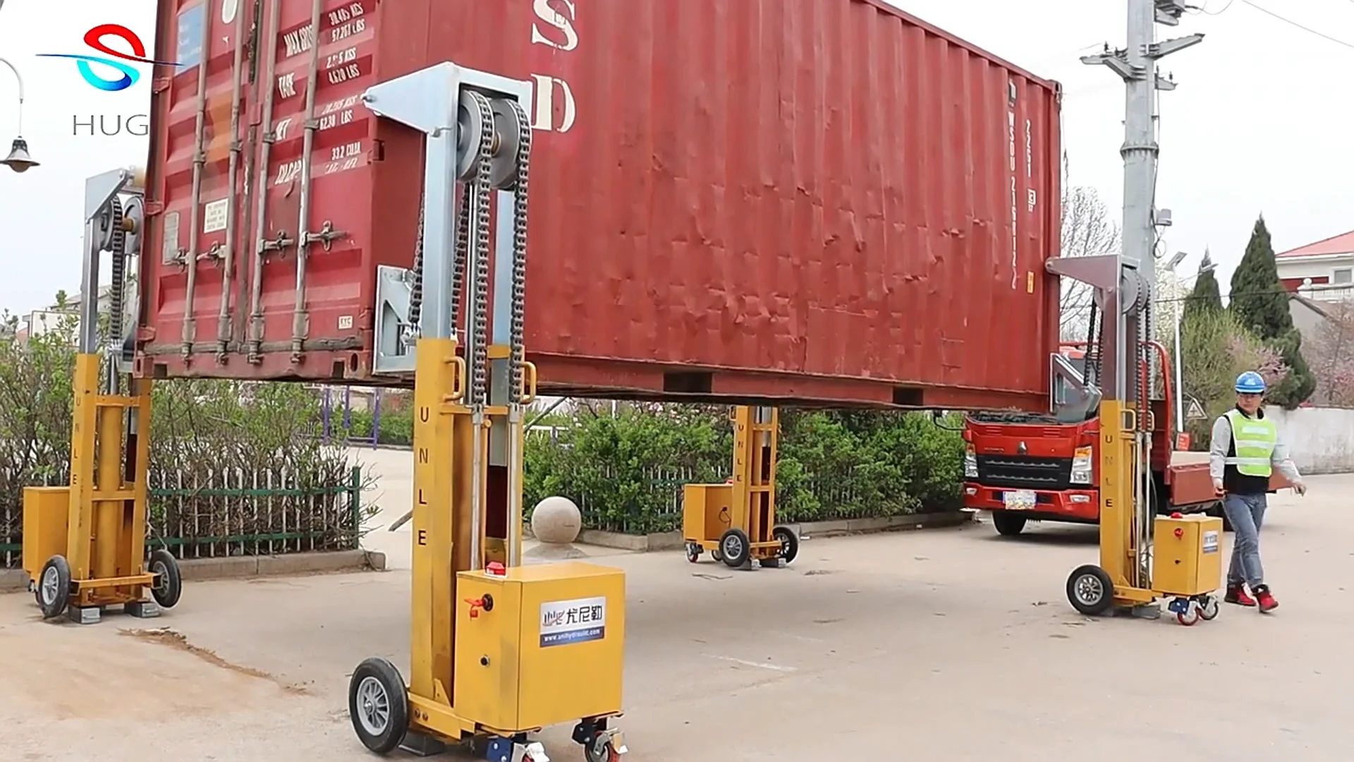 40ft Container Mobile Lift System Support Frame With Hydraulic Cylinder ...