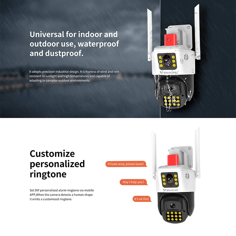 FG663DR 4G Security Fire Detection CCTV Security IP Camera Outdoor Dual ...