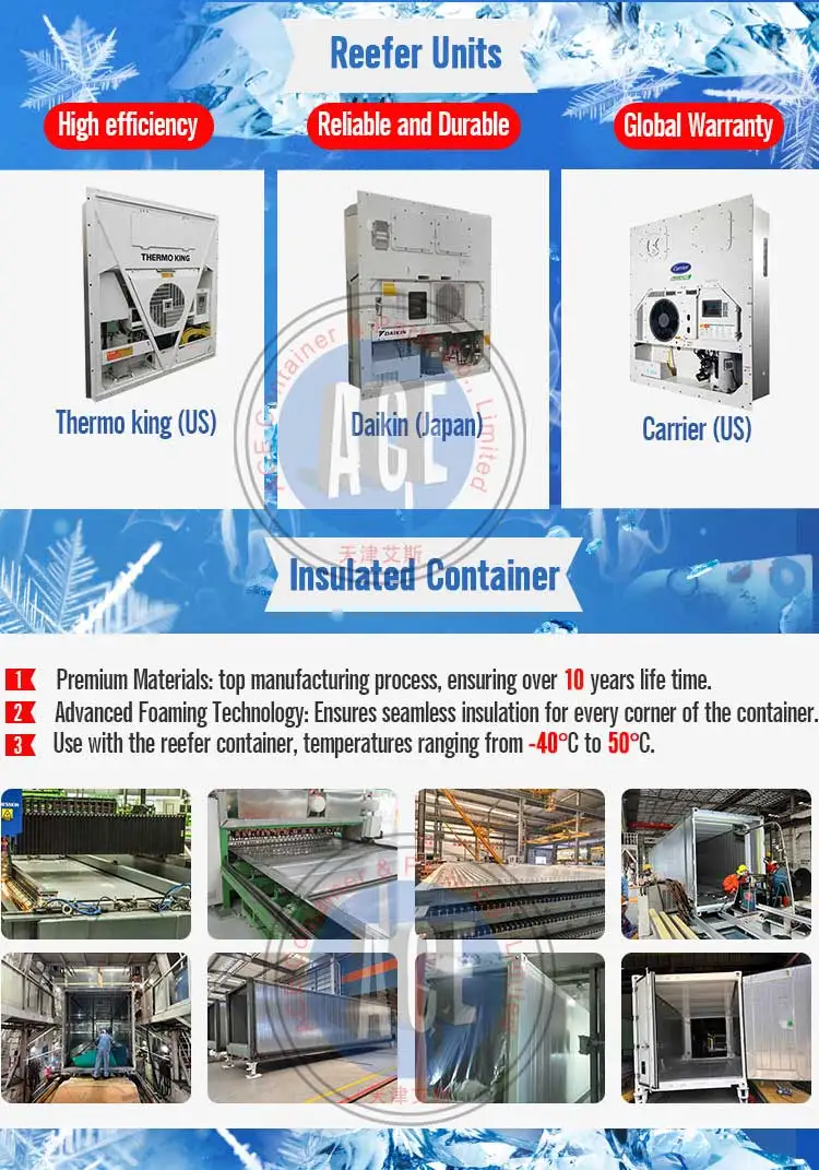 40ft Dual Temperature Chiller Refrigerated Container for Fruit and Meat ...