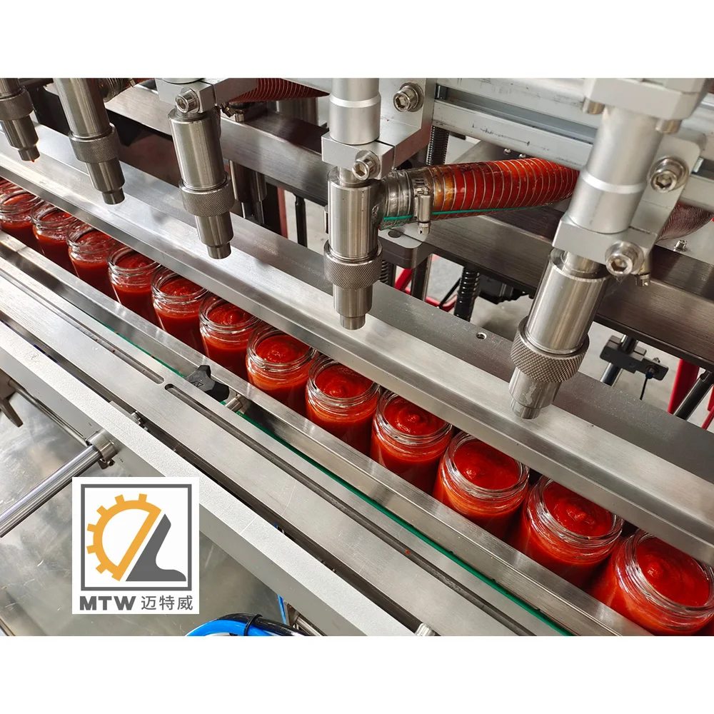 MTW Food Grade Automatic Piston Tomato Paste Bottle Filling Machine ...