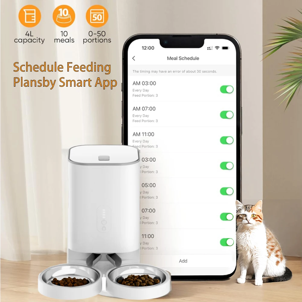 Smart Automatic Pet Feeder with 2 Bowls - Luxury & Quality