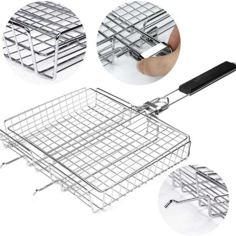 Barbecue Net Bbq Grill Wire Mesh With Handle - Buy Grill Mesh barbecue ...