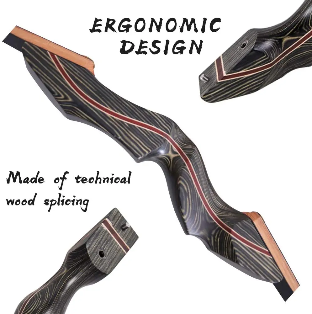 Coyote 60 Inch Takedown Recurve Bow Set Traditional Wood Longbow With ...