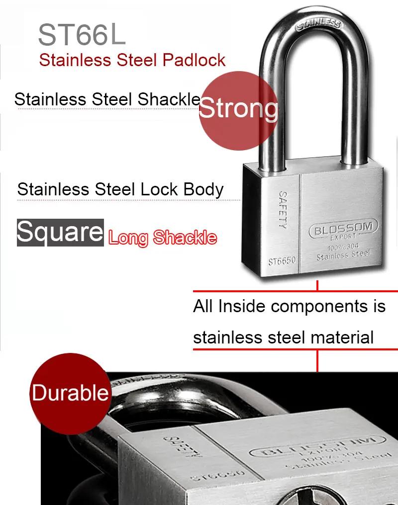St66l 40mm Square Locks Candado Top Security Pad Lock Candados Silver ...