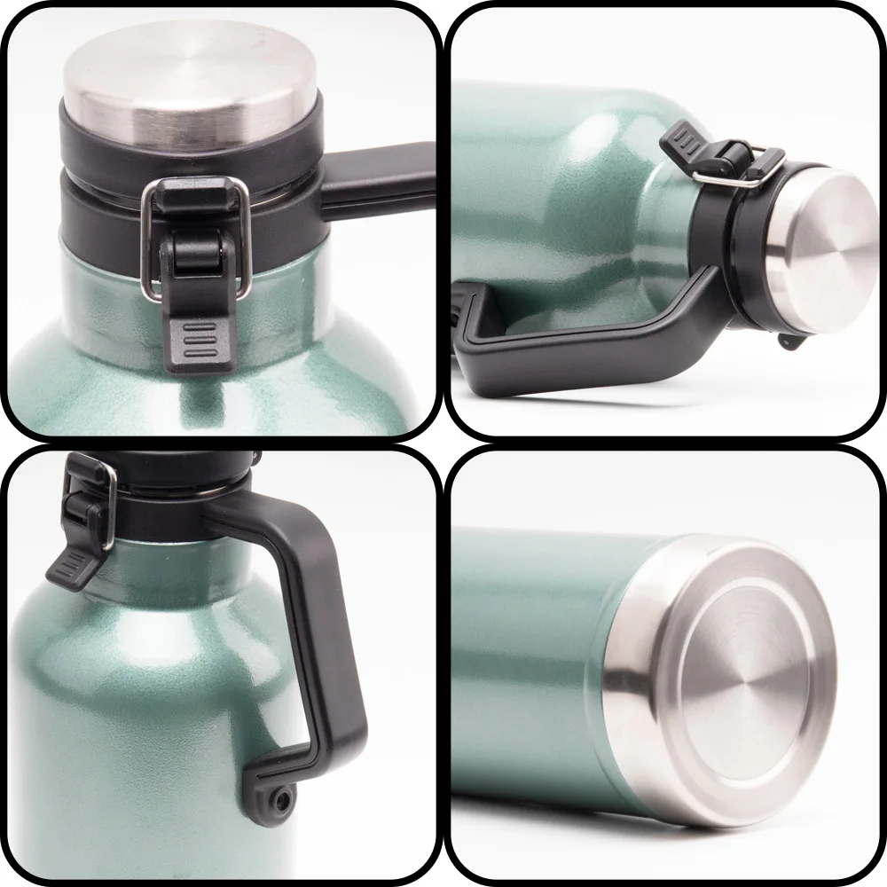 Growler 64oz Classic Stainless Water Thermos Bottle Vacuum Cup 1900ML ...