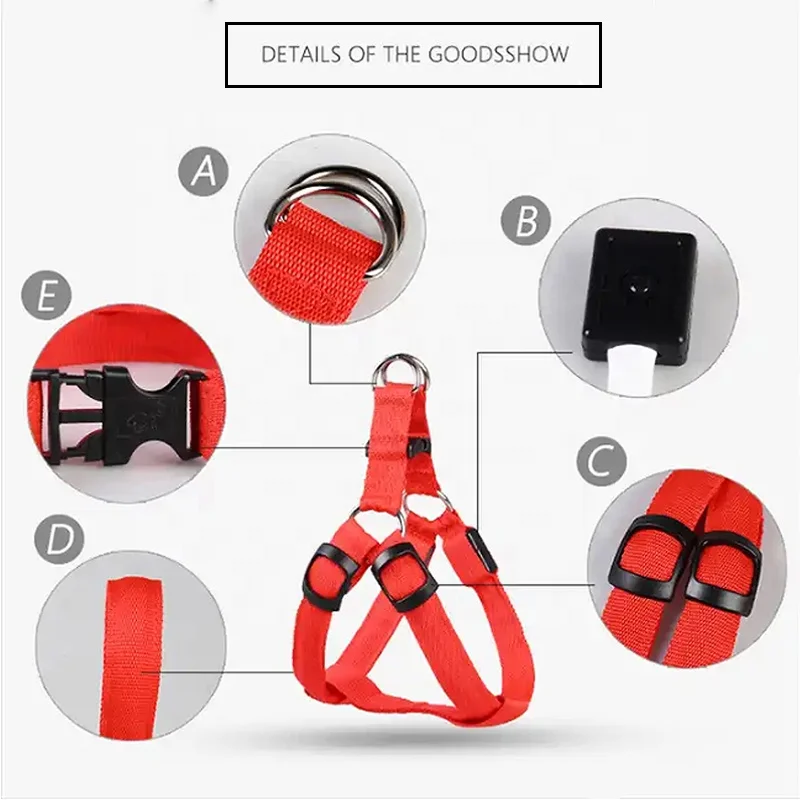 Wholesale Rechargeable Light up Dog Belt Adjustable Vest Chest LED Pet ...