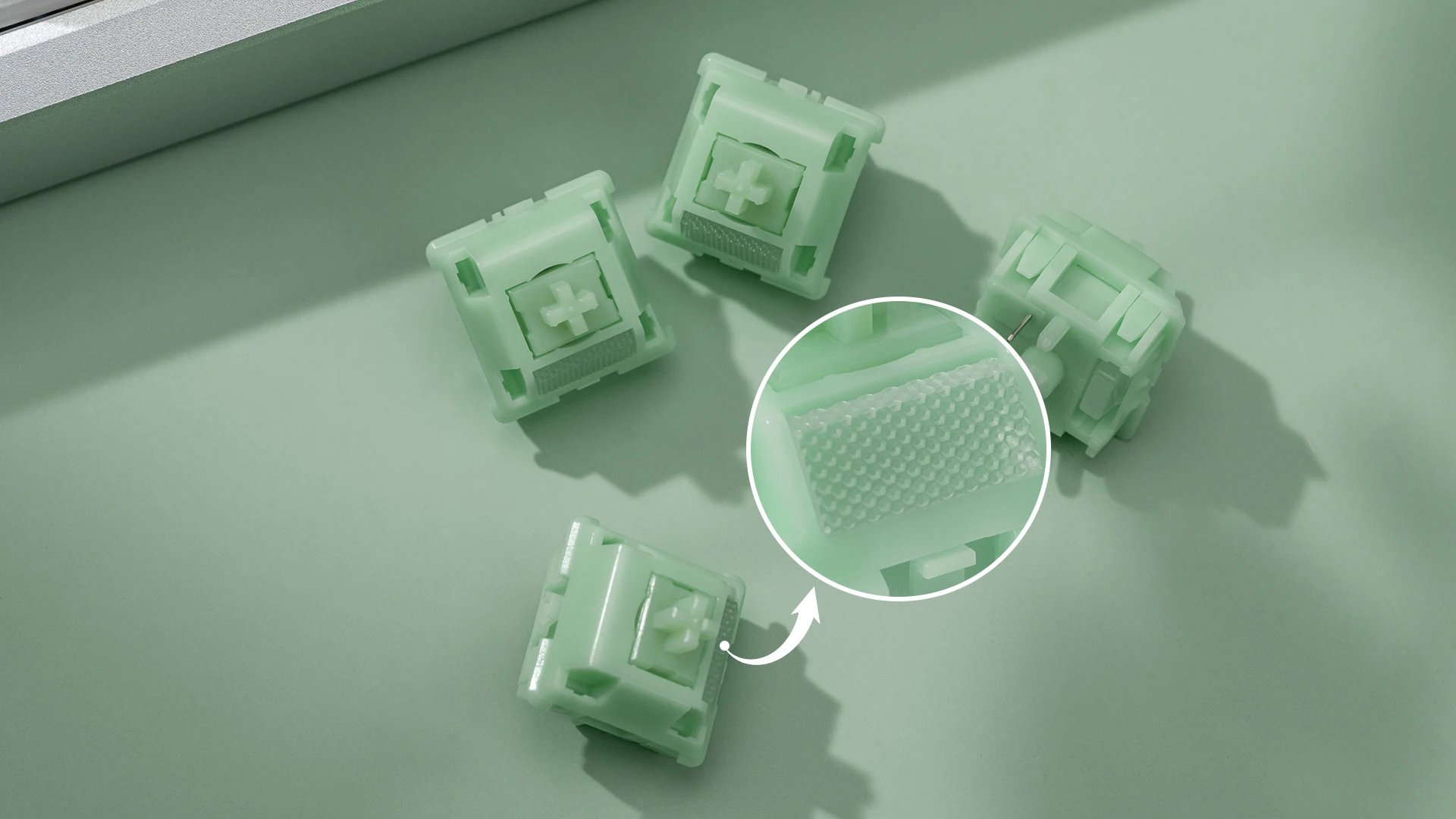 Mechanical Keyboard Switch Linear Stem Green Pom Housing Rgb Light ...