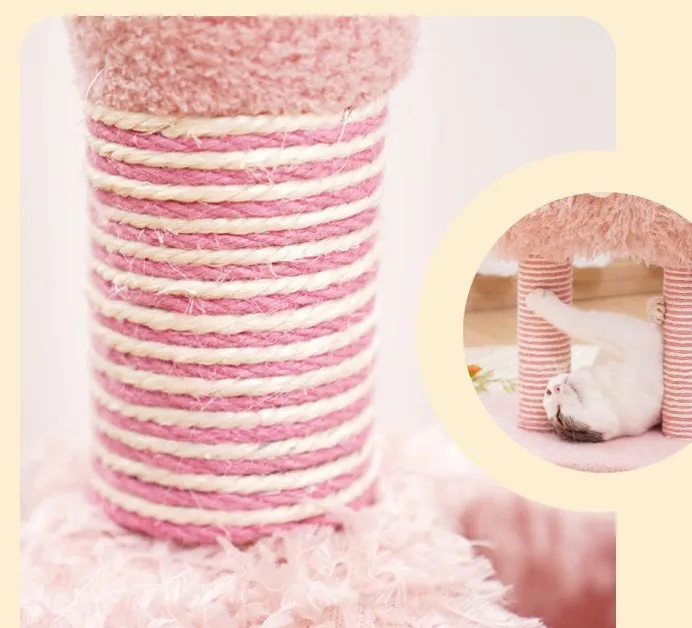 Flamingo Cat Climbing Tree Sisal Scratching Post Cat Grinding Toy ...