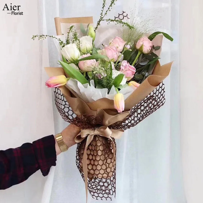 Aierflorist Mesh Flower Wrapping Paper Bouquets For Flower Wrapping ...