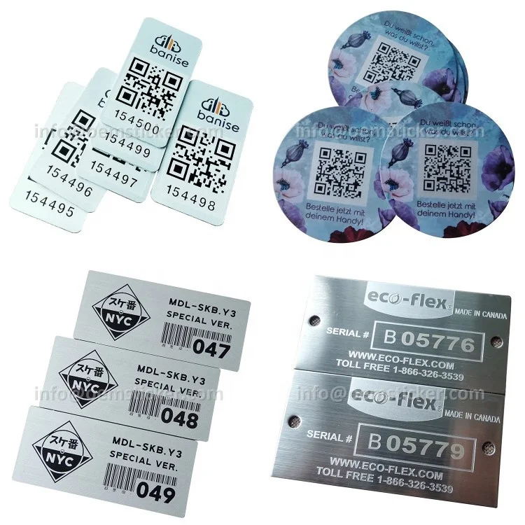 Metal Serial Number Equipment Nameplate Laser Marked QR Code