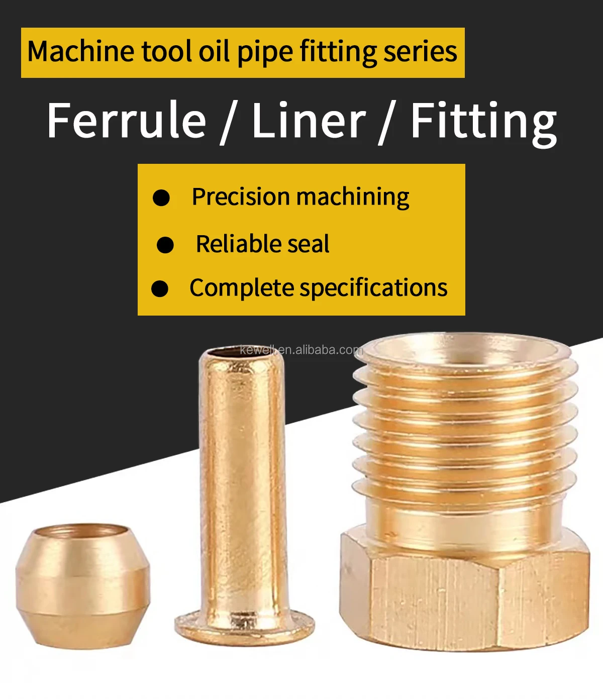 10pc Brass Tubing Bushing - Durable Compression Fittings