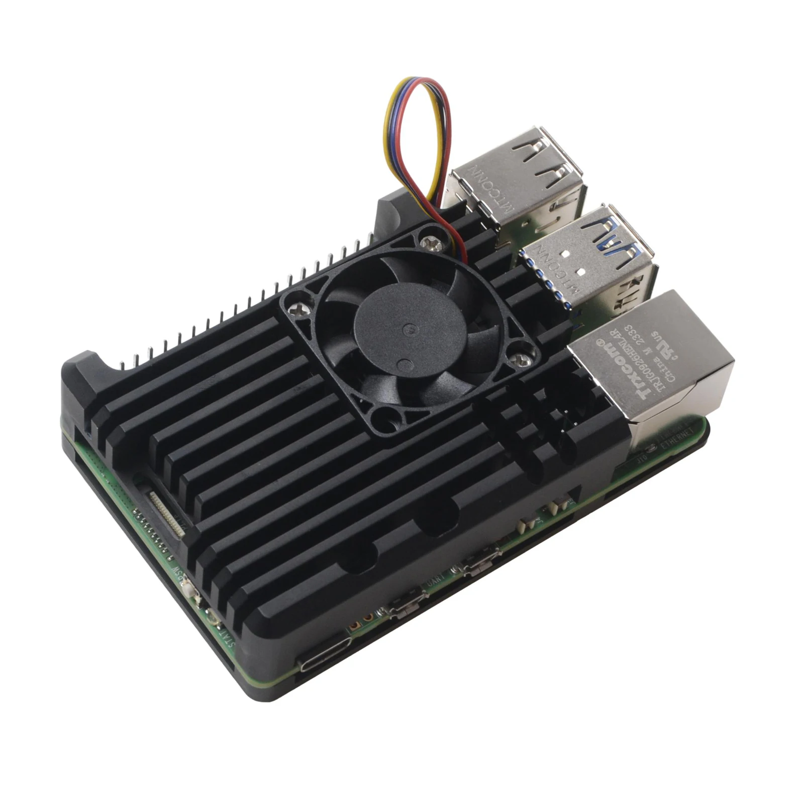 Raspberry Pi 5 Aluminum Heatsink Case with 5V Cooling Fan
