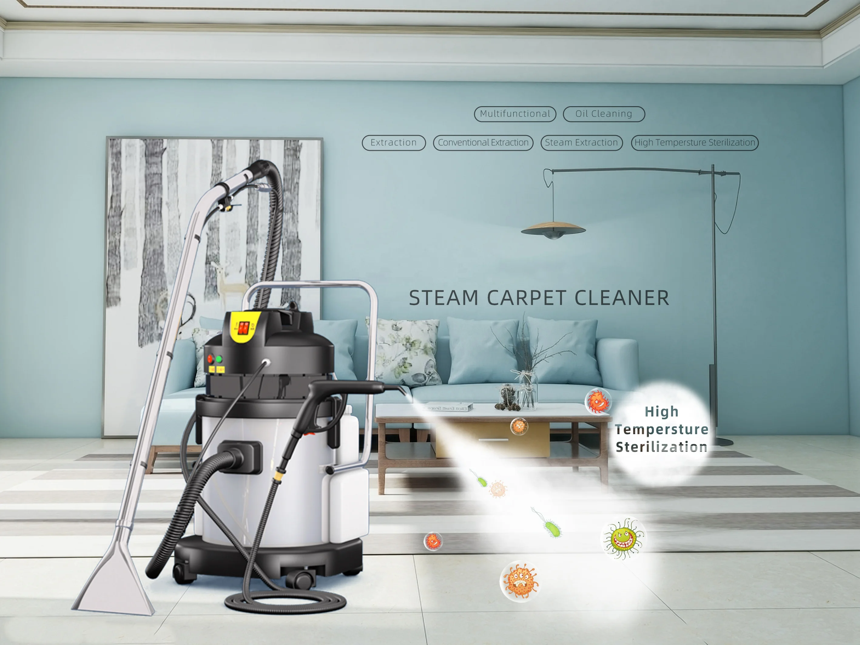 Cvcs30s Professional Steam Carpet Cleaner Machine For Commercial Use