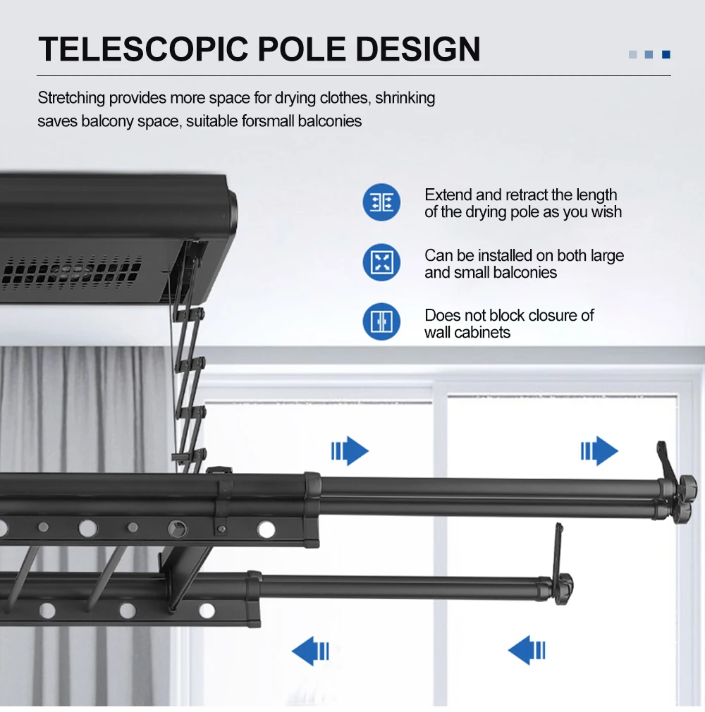 Oem Electric Clothes Dryer Ceiling Mounted Clothes Rack Motorized ...
