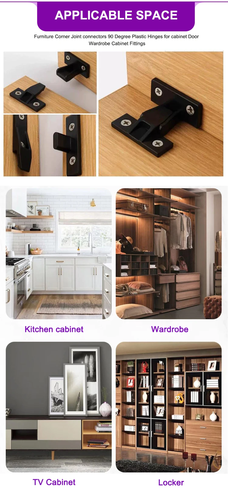 Furniture Cabinet Joint Connector - Durable Plastic Fastener