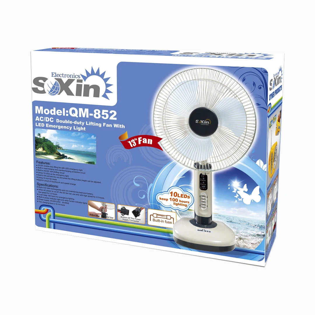 Solar Ac Dc Rechargeable Table Fan With Light - Buy Rehchargeable Fan ...