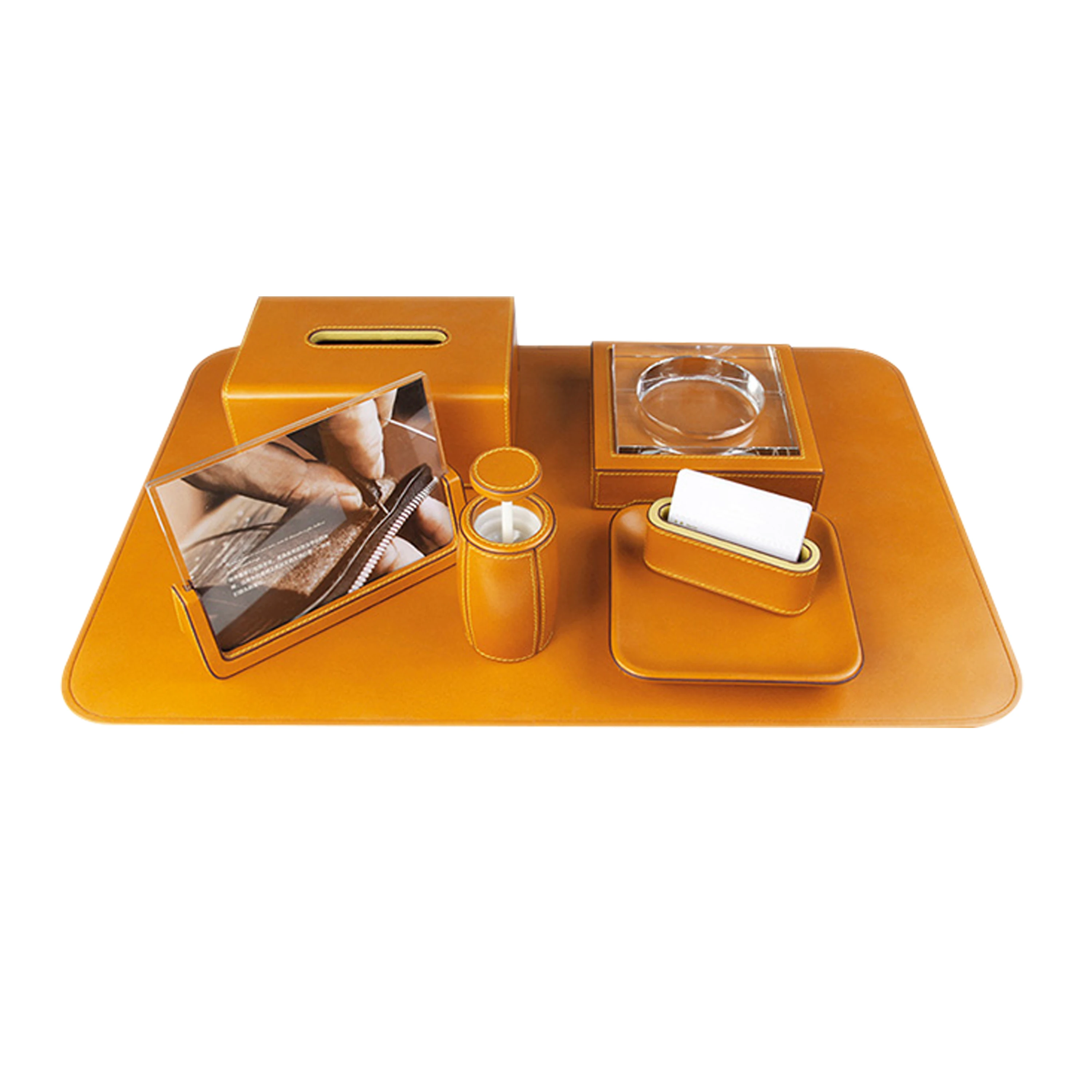 Modern Leather Desk Set Office Desk Oragnize Travel Desk Mouse Pad ...