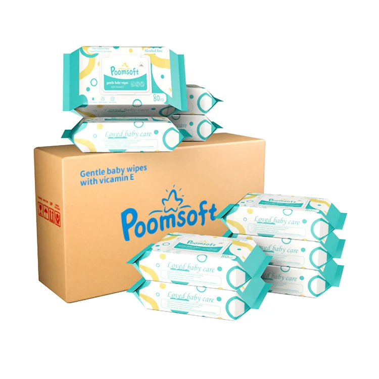 Poomsoft Wholesale Wipes Biodegradable 80pcs Baby Wet Baby Water Wipes ...