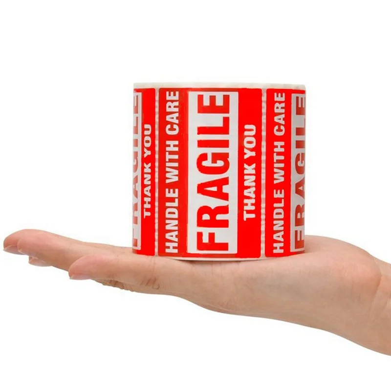 Fragile Rectangular Laminated Fragile Warning Label Red Stickers Hot ...
