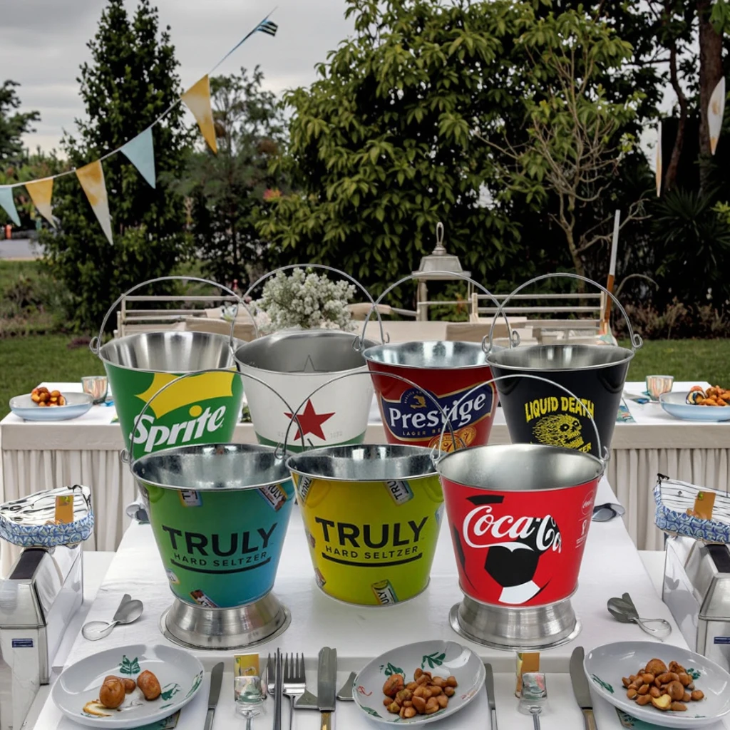 Eco-friendly Farmhouse 5 Quart Galvanized Metal Drink Buckets