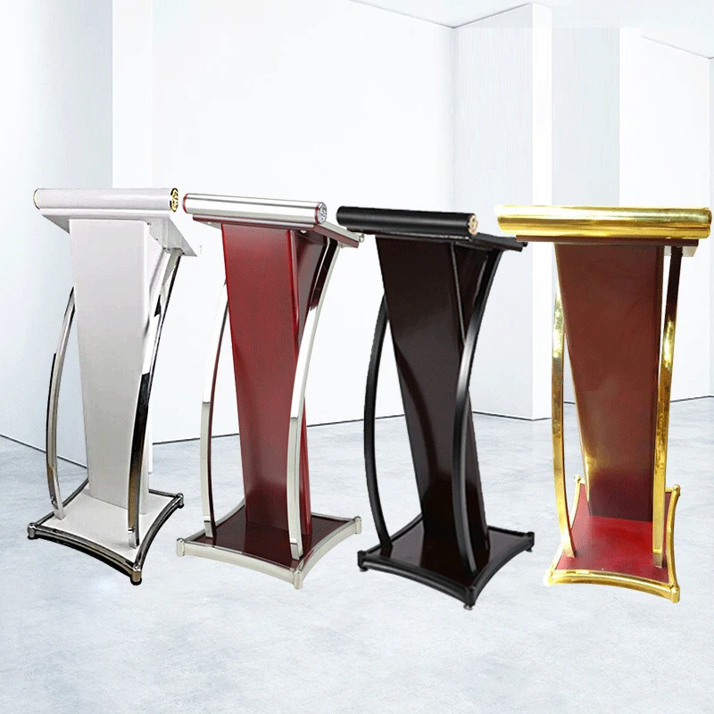 Wooden Church Pulpit, Modern Design Black Lectern Podium Speech Lectern ...