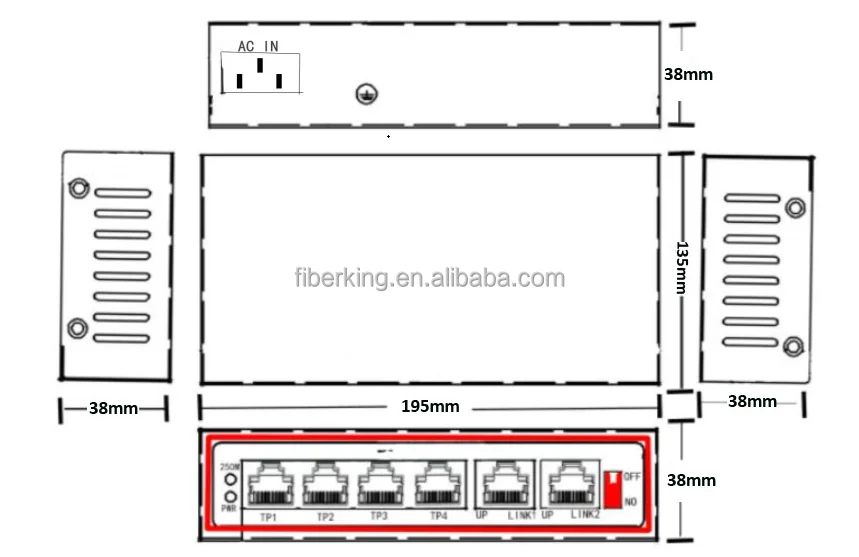 Factory OEM/ODM Poe Switch 4 8 16 24 Port 10/100m Ethernet Fiber Switch Poe Gigabit with 2 SFP ...