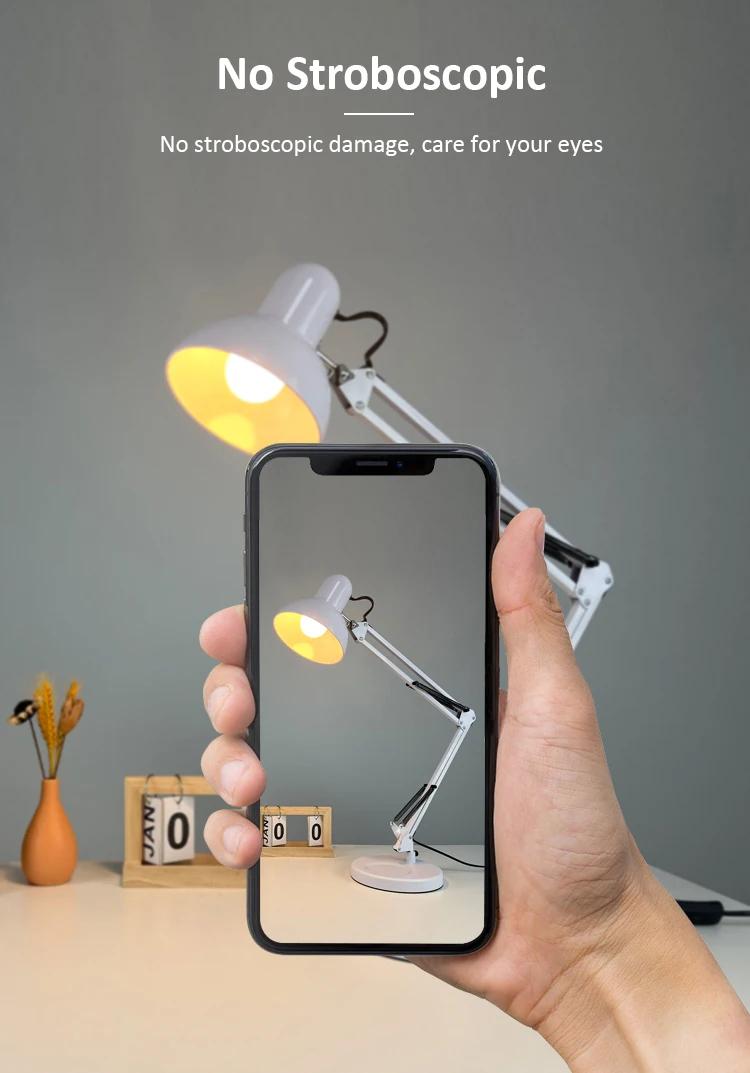 Modern Design LED Desk Lamp Dome Metal Shade Bedside Clamp Light for ...