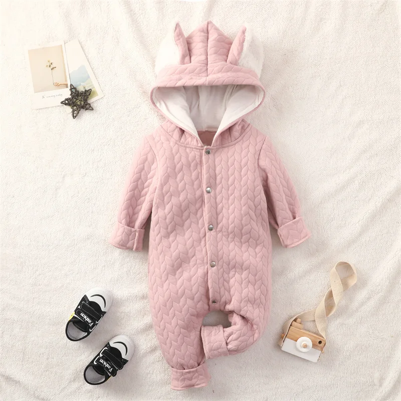 Cute Baby Winter&autumn Clothes Newborn Infant Jumpsuit Inside Fleece Rompers Autumn Overalls ...