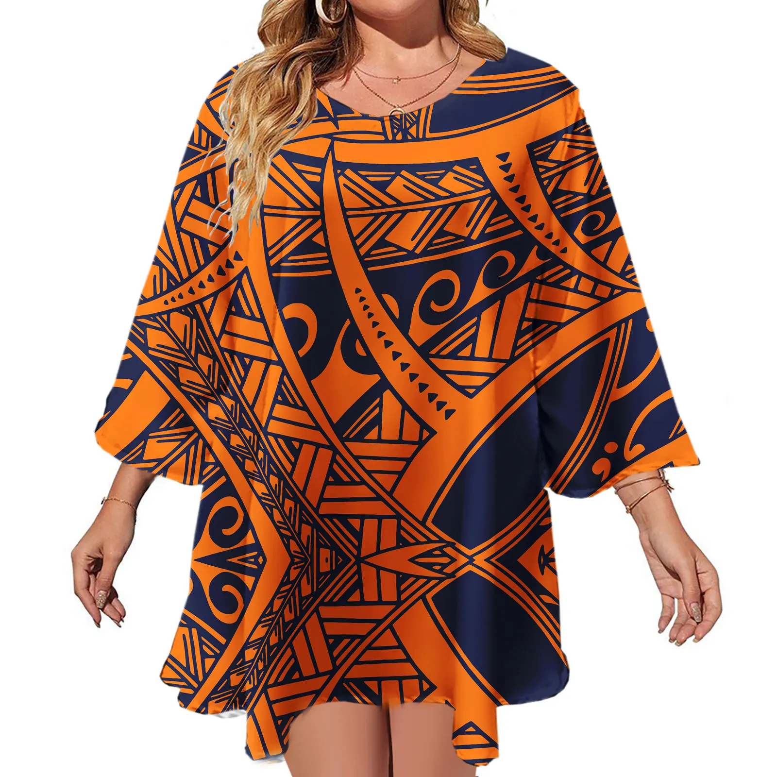 Wholesale Hawaiian Blouse Women Samoan Fiji Tapa Flower Shirts