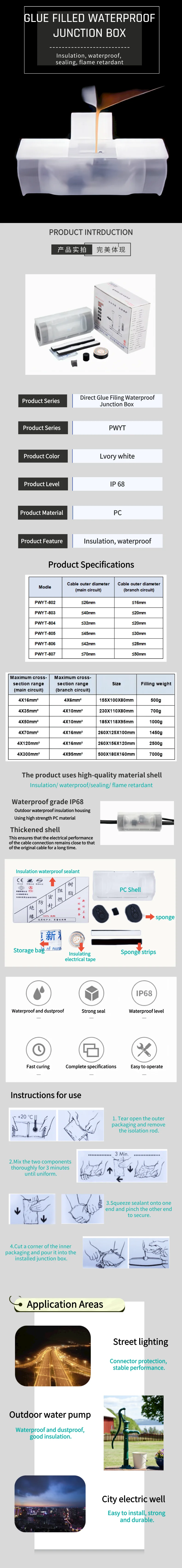 Cable Joint Waterproof Box Cable Splice Kit Cast Resin Cable Splicing ...