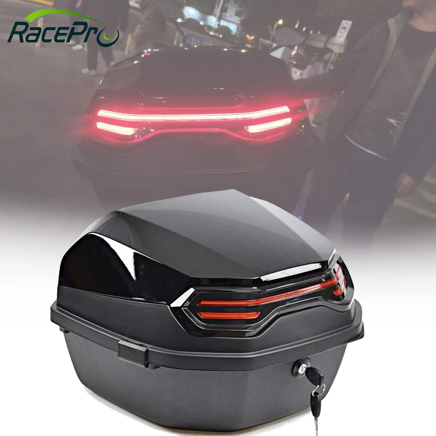 Racepro Universal Motorcycle Top Case Motorcycle Trunk Universal Helmet ...