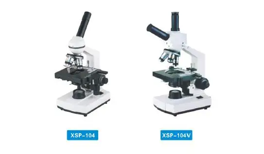 Xsp-104 40x-1600x Handheld Basic Laboratory Microscopes Double Layer Stage Incandescent ...