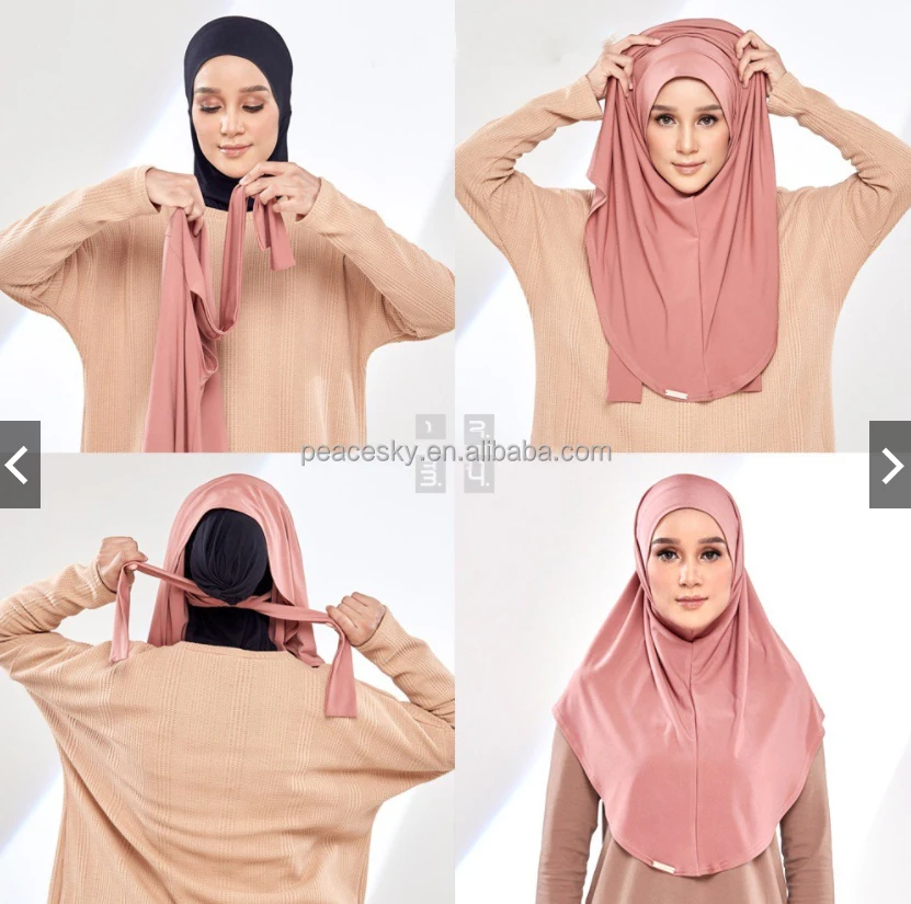 High Quality Instant Hijab Jersey With Tie Back Tudung Malaysia Headwrap Hijabs Scarf Shawl ...