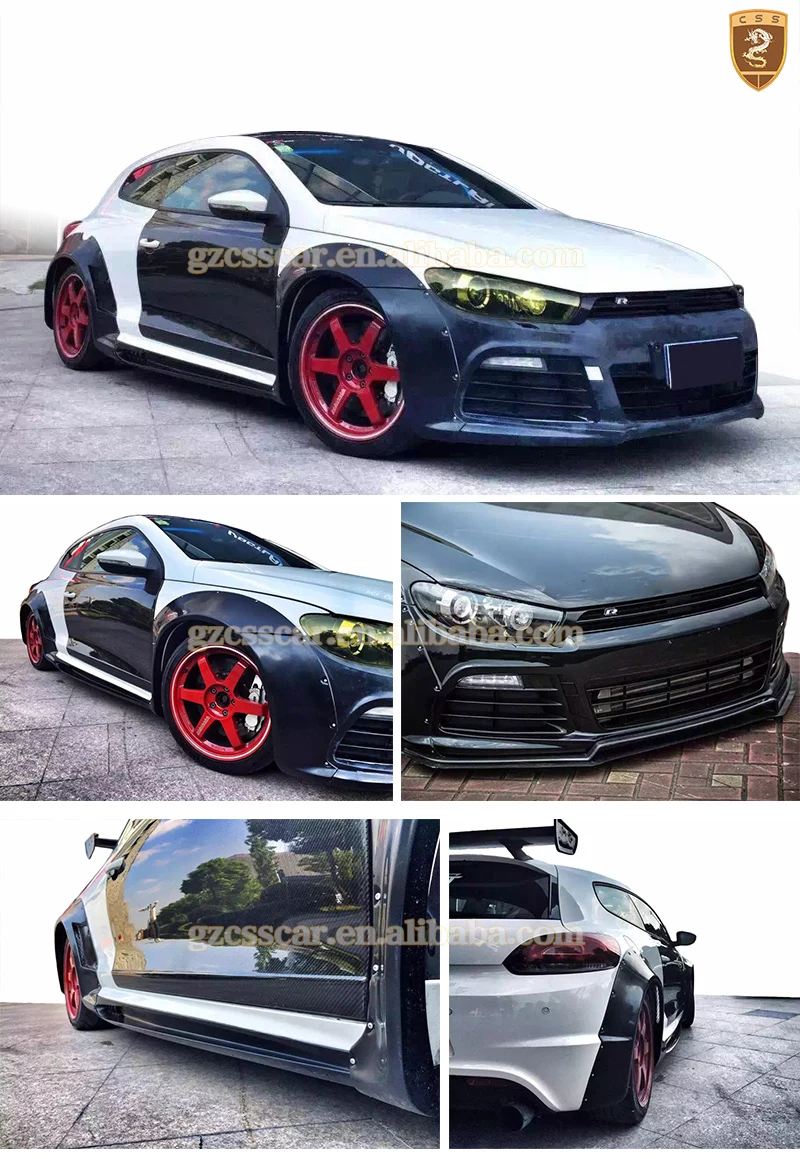 Front Lip Rear Diffuser Wide Body Kit For Vw Scirocco To L/b Style In ...