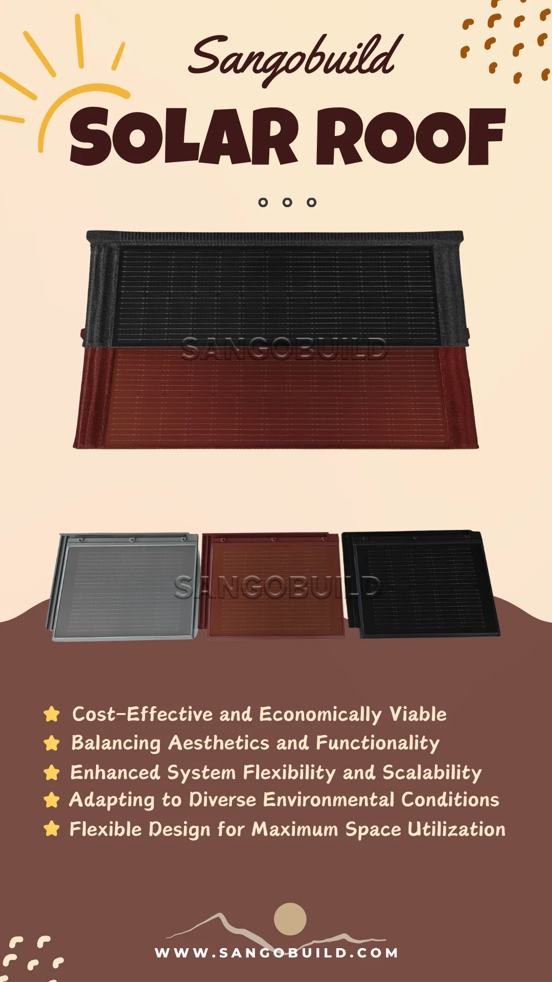 Advanced Photovoltaic Solar Roof Tiles Interlock Solar Building ...
