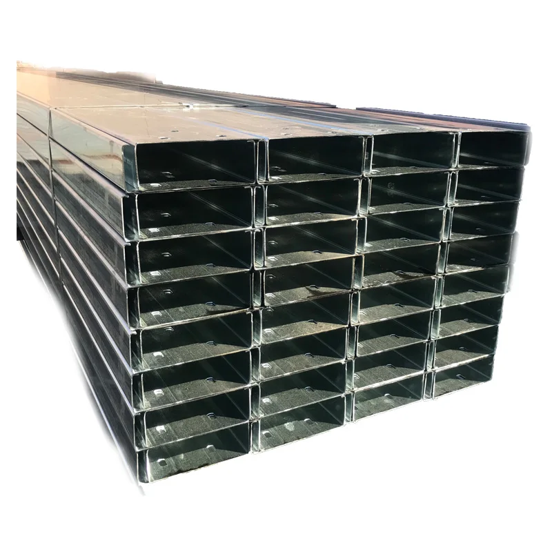 Galvanized C-beam Steel Cold-formed Punched Load-bearing Purlins ...