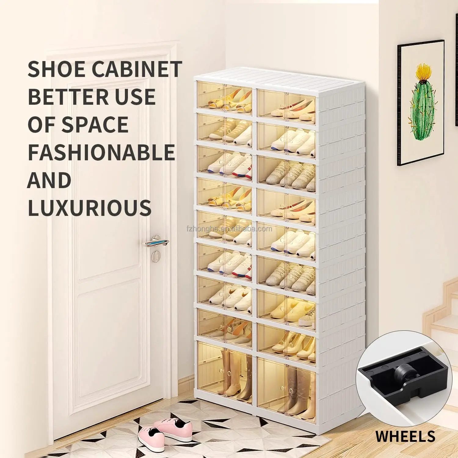 Collapsible Shoe Storage Cabinet - Modern Design & Easy Assemble