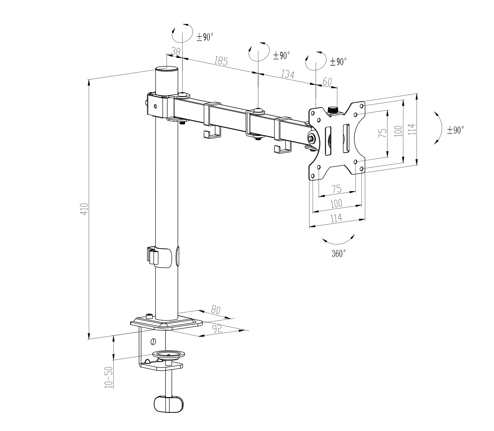 Customized Oem Monitor Mount Single Arm Monitor Mounts For Computer ...
