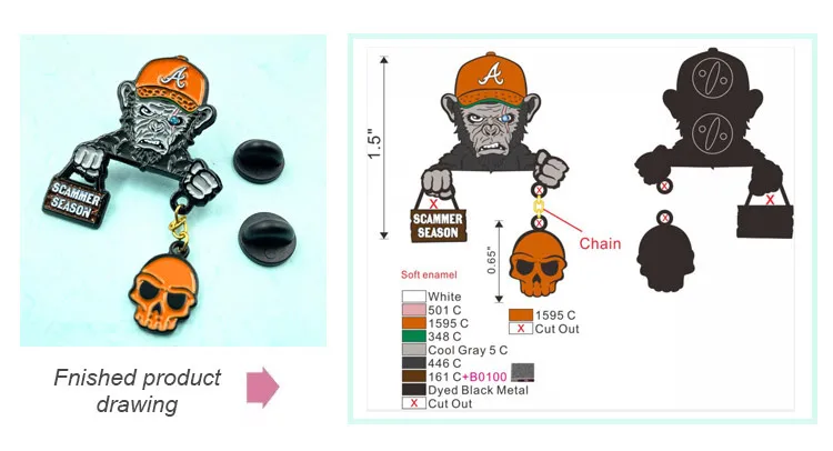 Custom Mexican Metal Baseball Cap Hat Clip Pins - Brim Fitted