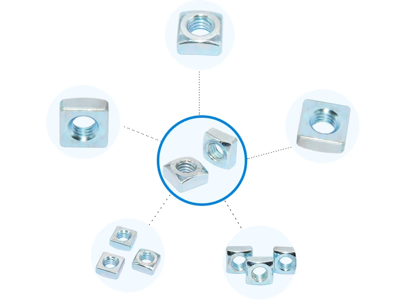 Din557 M12 M16 M20 Galvanized Square Head Nut Carbon Steel Square Nut ...