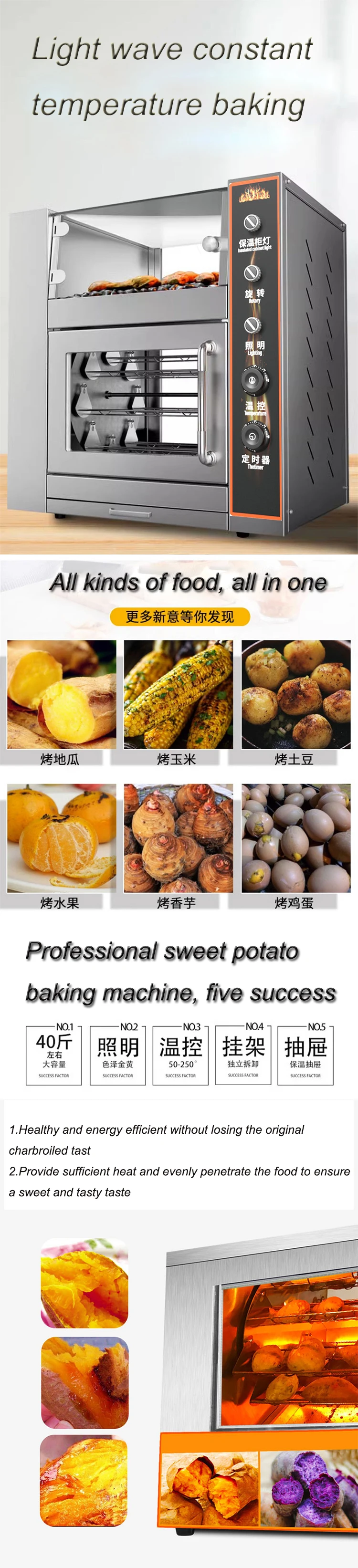 Hot Sale Electric Commercial Stainless Steel Sweet Potato Roasting ...