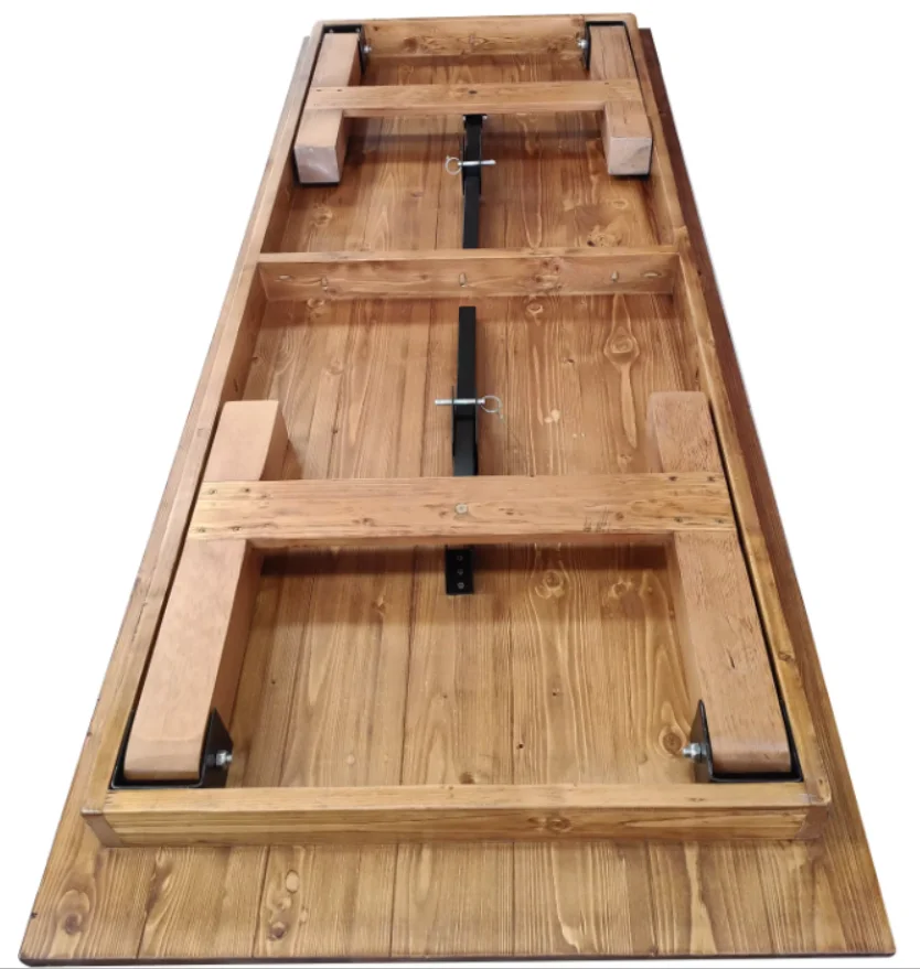 Wooden Rectangle Folding Banquet Farm Tables Timber Foldable Rectangle ...