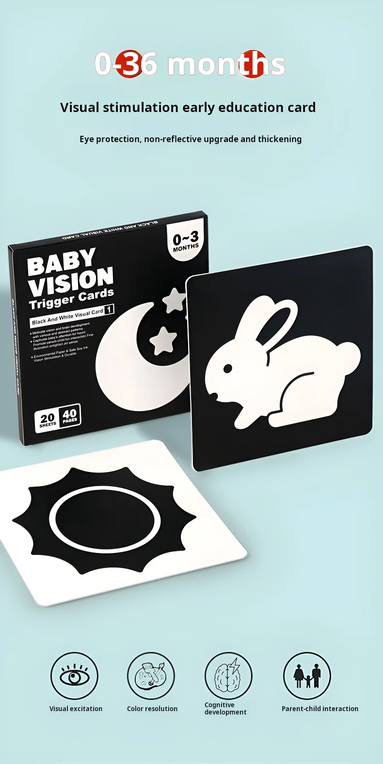 Visual Stimulation Cards for Newborns - Early Learning