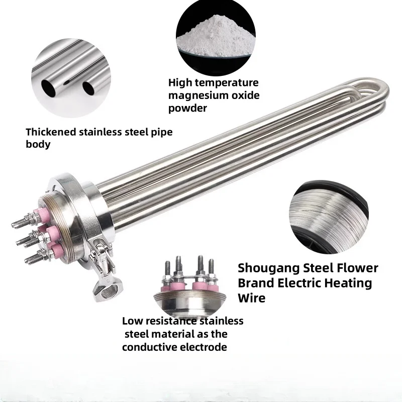 304 / 316L Quick Chuck Joint Flanged Heating element 380v6kw9kw12kw ...
