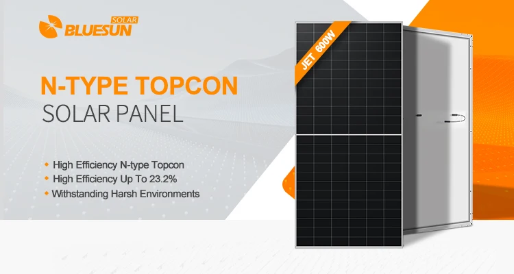Bluesun Topcon N-Type Solar Panel 580W, 585W, 600w High Voltage IBC ...